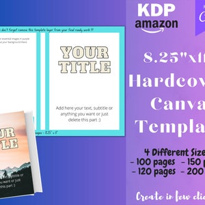 Hardcover KDP Canva Template Hardcover Canva KDP Cover Canva Template ...