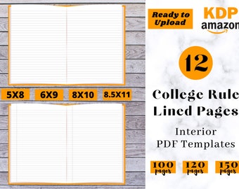 College Rule Paper Template - Etsy