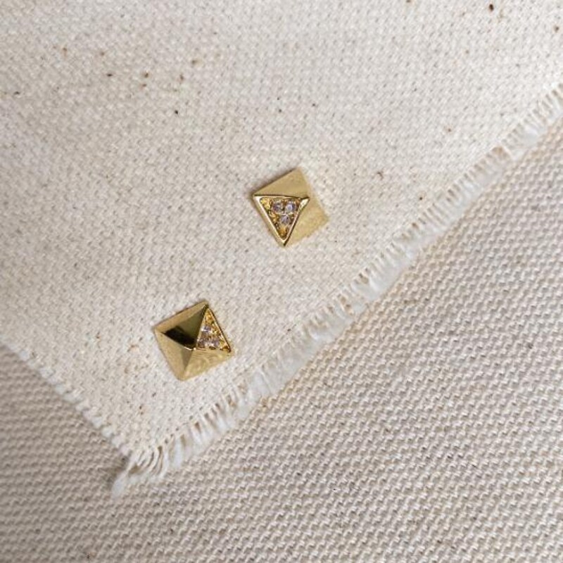 Pyramid Stud Earring - Etsy UK