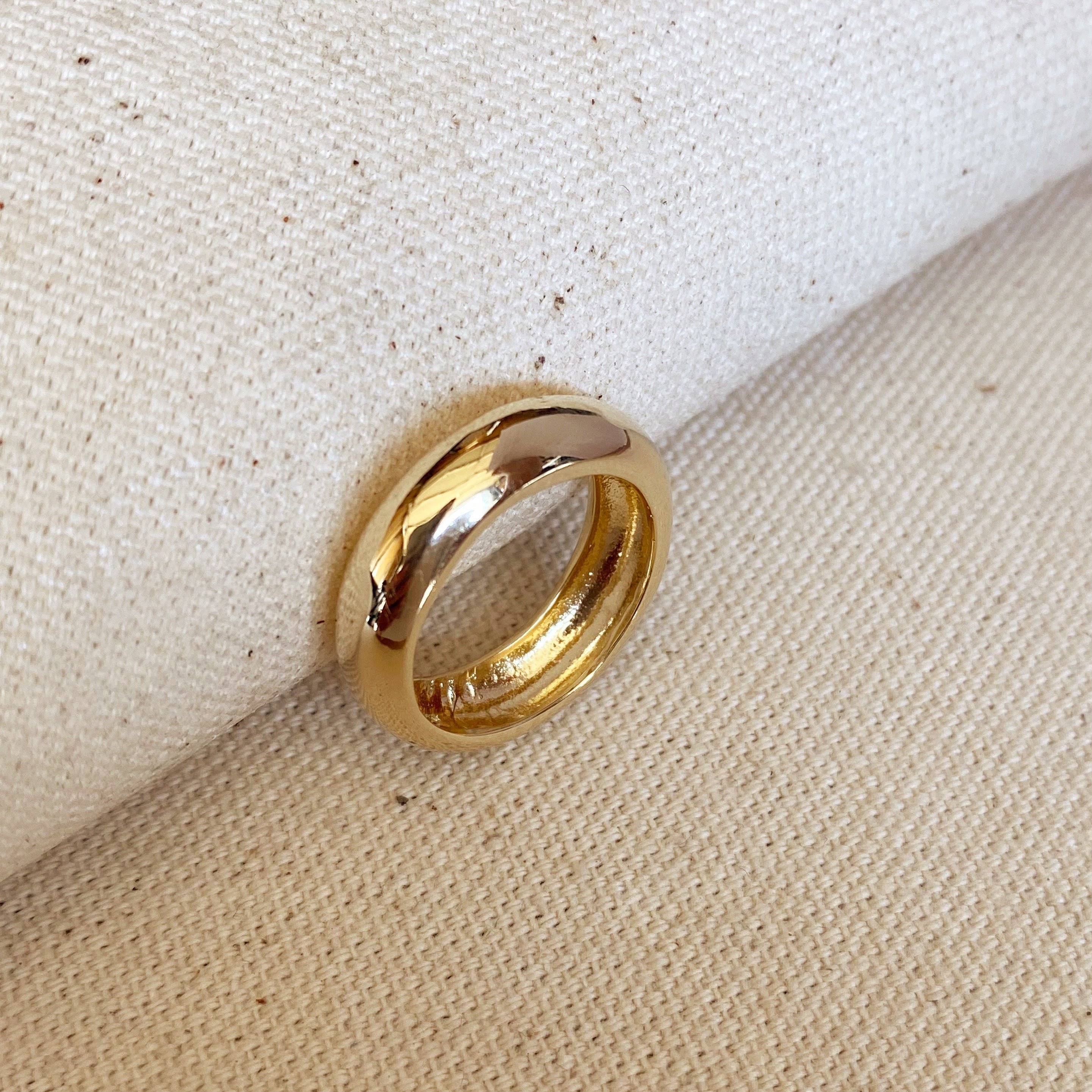 18k Gold Filled Chunky Rounded Band Ring - Etsy