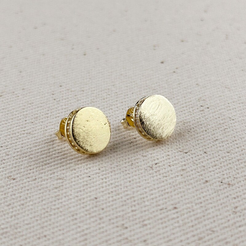 Gold Button Earrings - Etsy