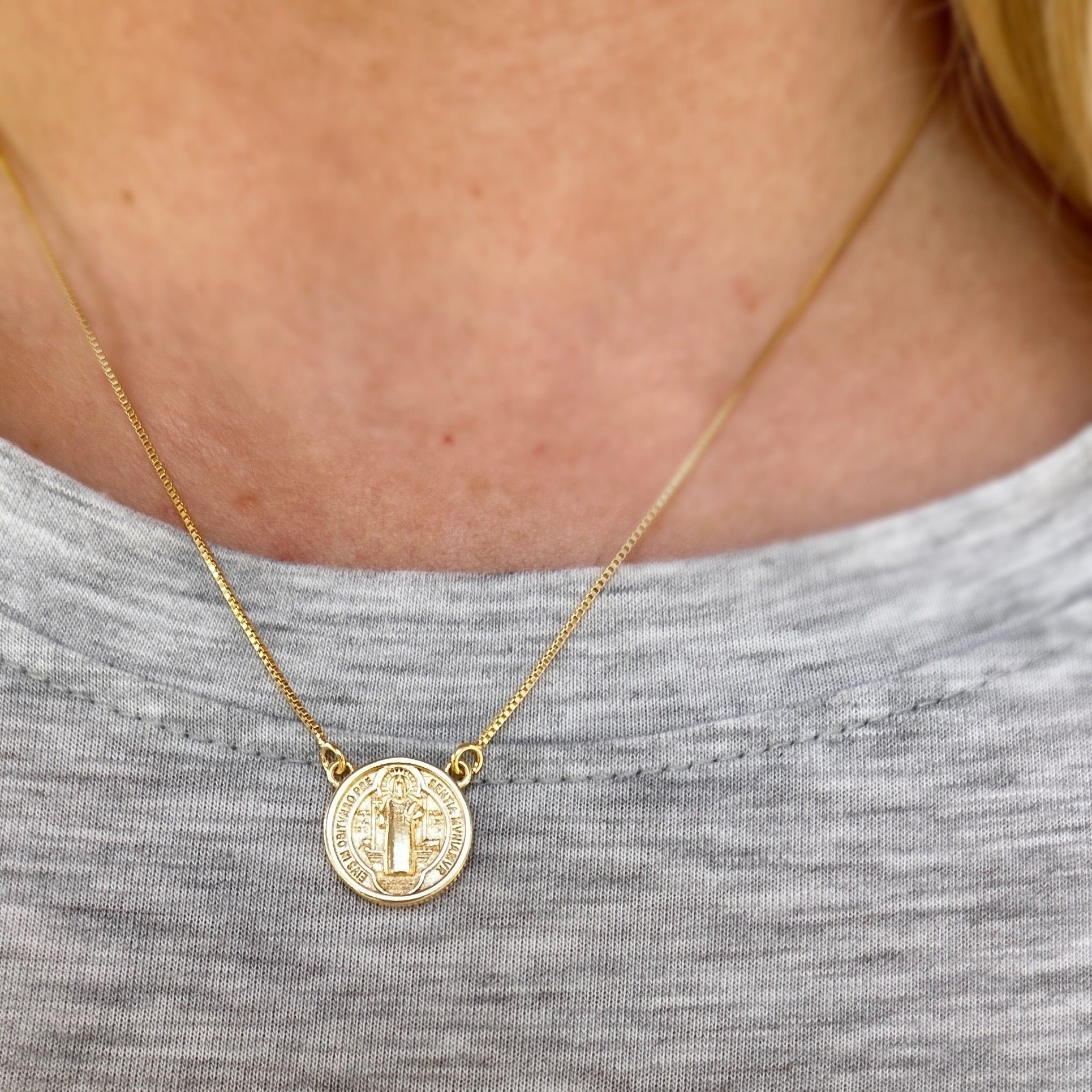Saint Benedict Double Sided Medal Necklace - Etsy