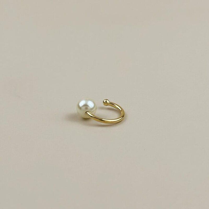 Pearl Ear Cuff White Gold - Etsy