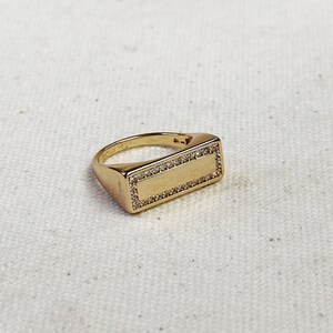 18k Gold Filled CZ Flat Top Ring - Etsy