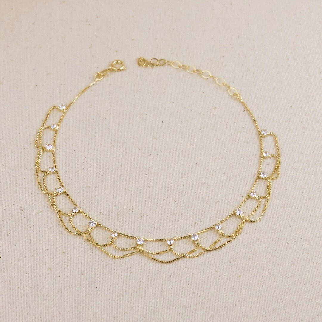 18k Gold Filled Bali Anklet - Etsy
