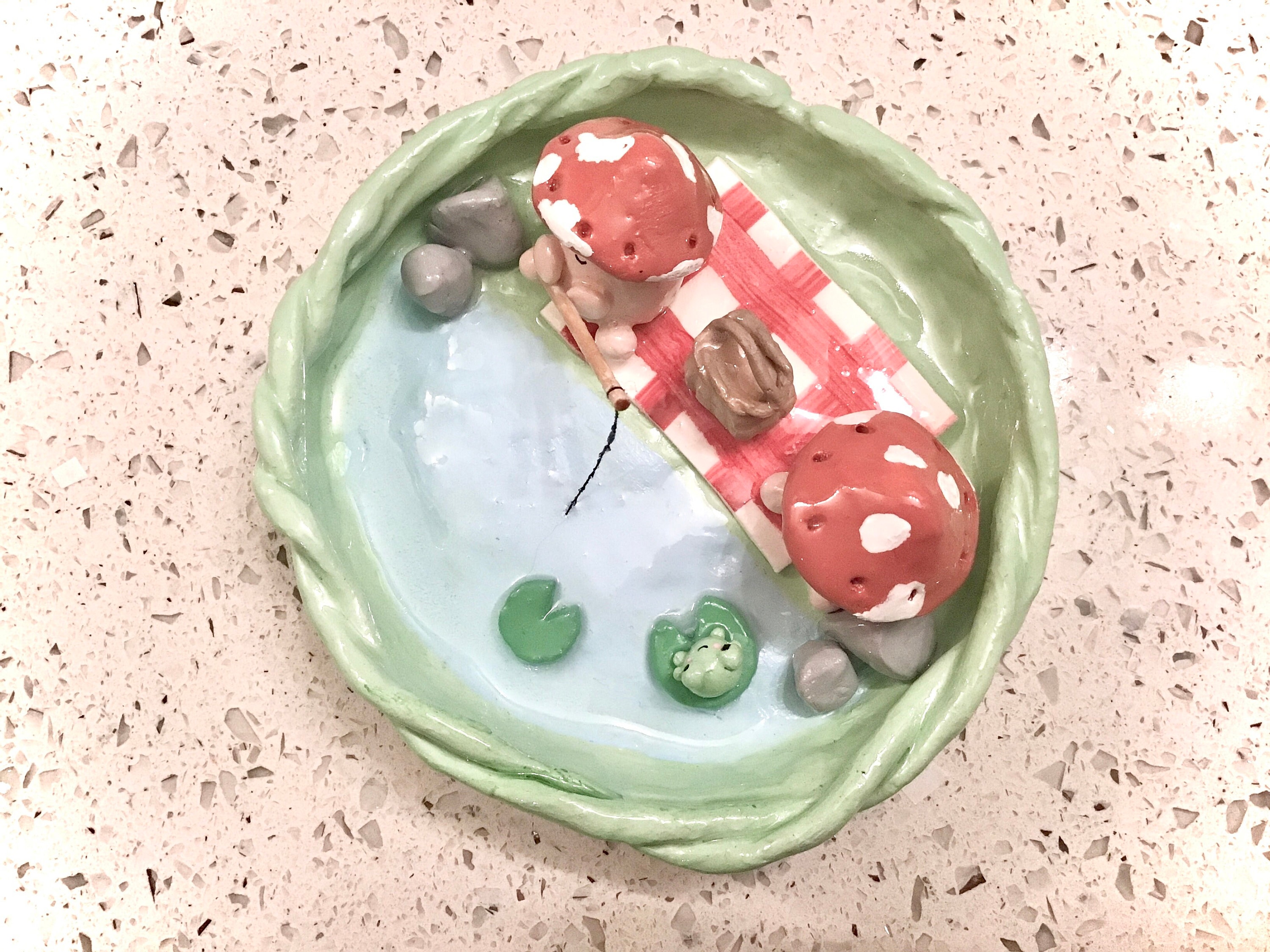 Mushroom Frog Clay Jewelry Dish Cottagecore Fairycore hand - Etsy