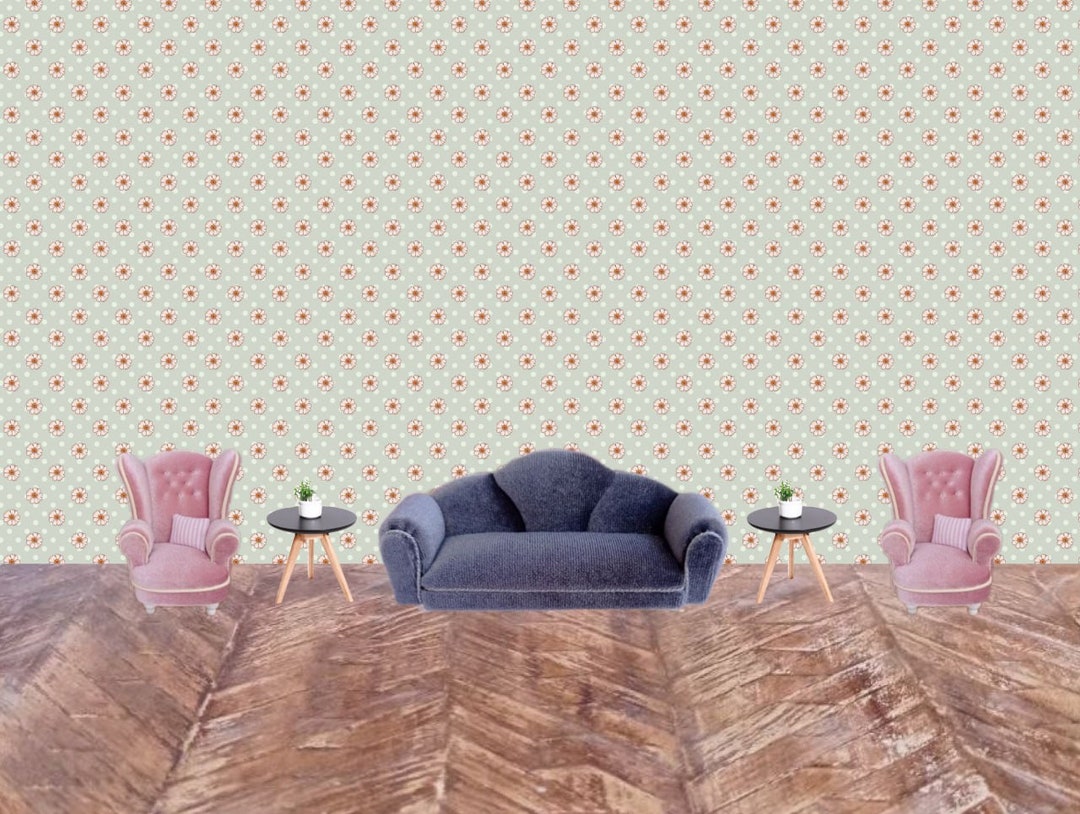 Miniature Floral Wallpaper 1:48 Scale, Dollhouse Wallpaper (PDF Pattern ...