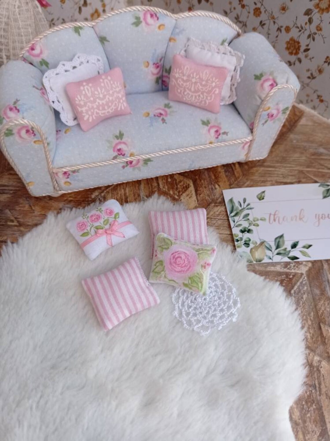 Miniature Pillows 1:12 Scale, Dollhouse Pillows Set, Doll Cushions ...