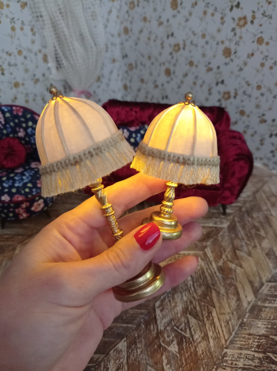 Miniature Lampshade 1:12, Miniature Lamp, Doll Floor Lamp, Miniature ...