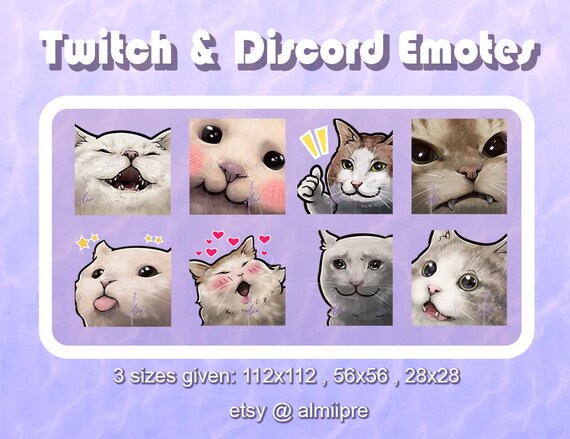 8x Twitch Meme Cat Emotes Version 1 Twitch / Youtube / - Etsy