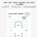 Kids Lost Tooth Tracker in Green Children's Lost Tooth Chart Lost Tooth ...