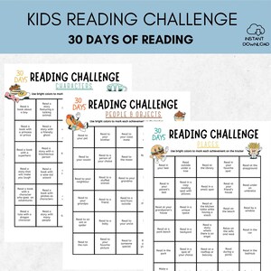 Kids’ Reading Challenge | Printable Kids Reading Chart | Daily Reading ...