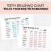 Kids Teeth Brushing Chart Teeth Brushing Tracker Kids Routine Schedule ...