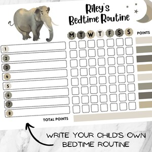 Kids Bedtime Routine Chart Customizable Bedtime Schedule - Etsy