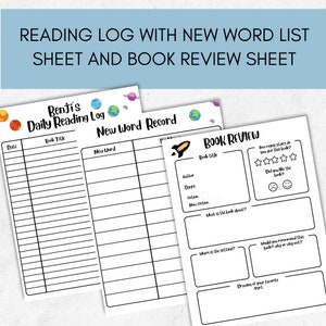 Kids Reading Log | Personalized Kids Reading Chart | Daily Reading ...