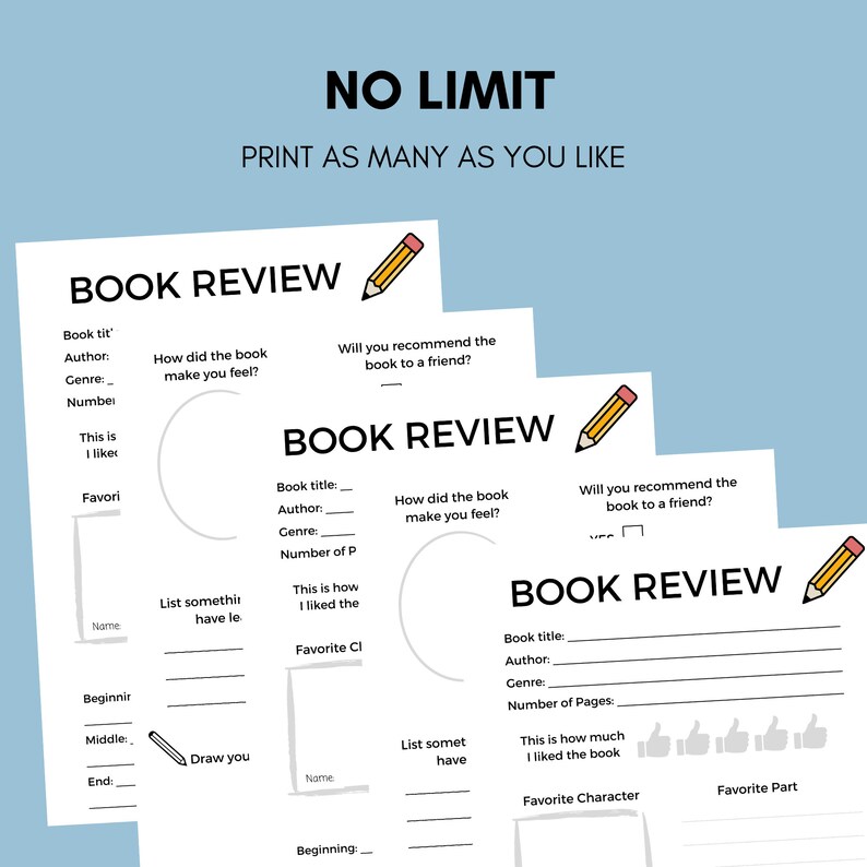 Educational Kids Book Review | Book Review Template | Kids Activity ...