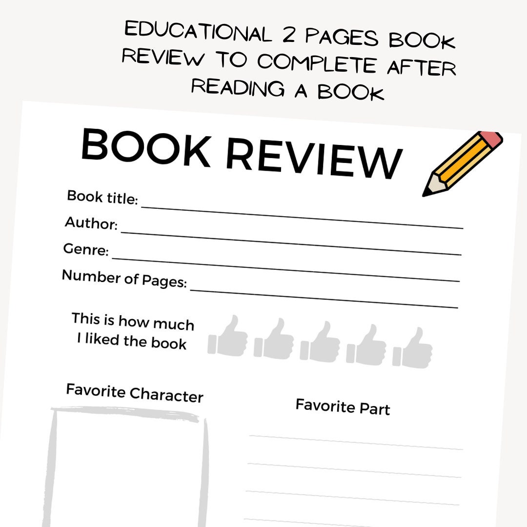 Educational Kids Book Review Book Review Template Kids Activity Sheet ...