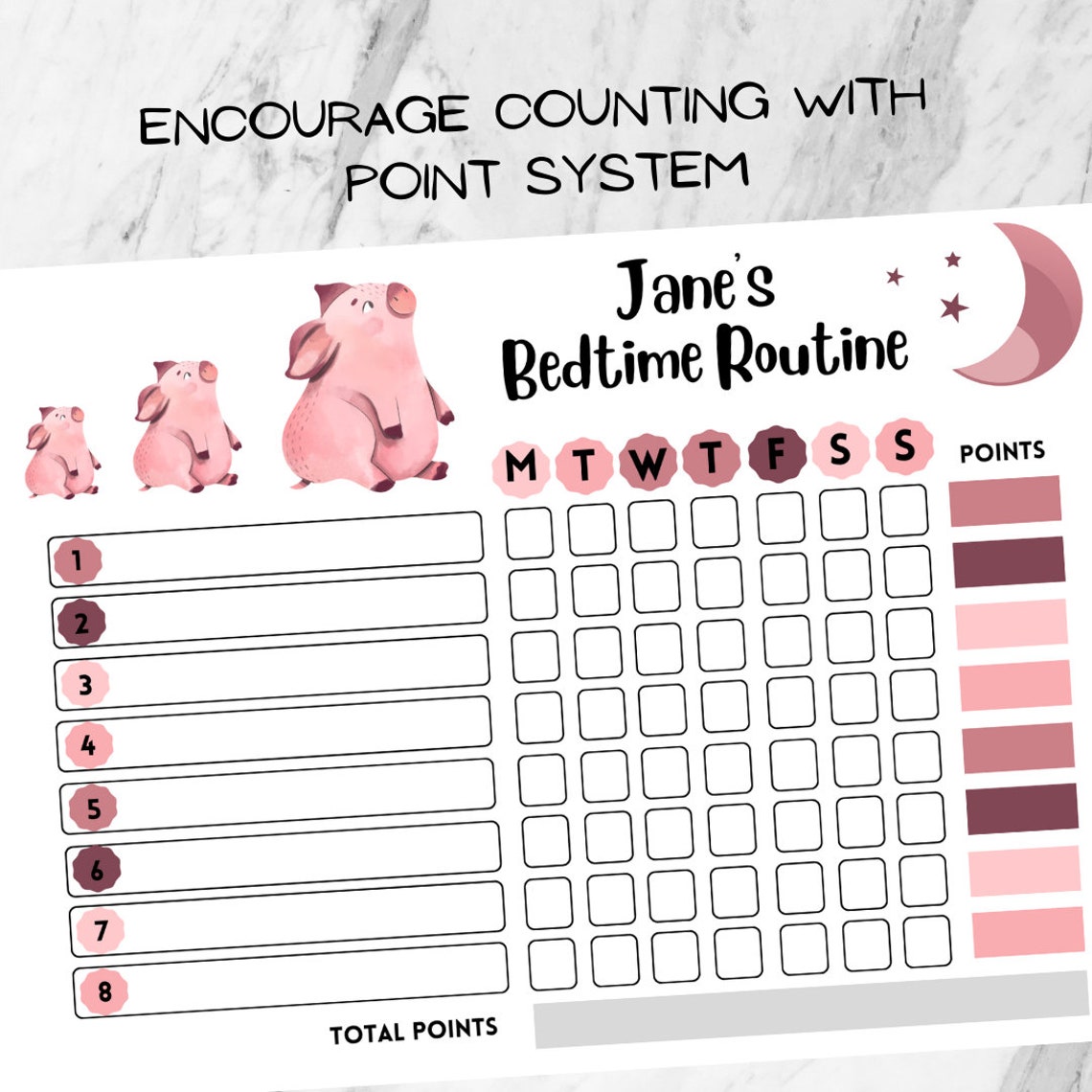 Kids Bedtime Routine Chart Customizable Bedtime Schedule Kids Bedtime ...