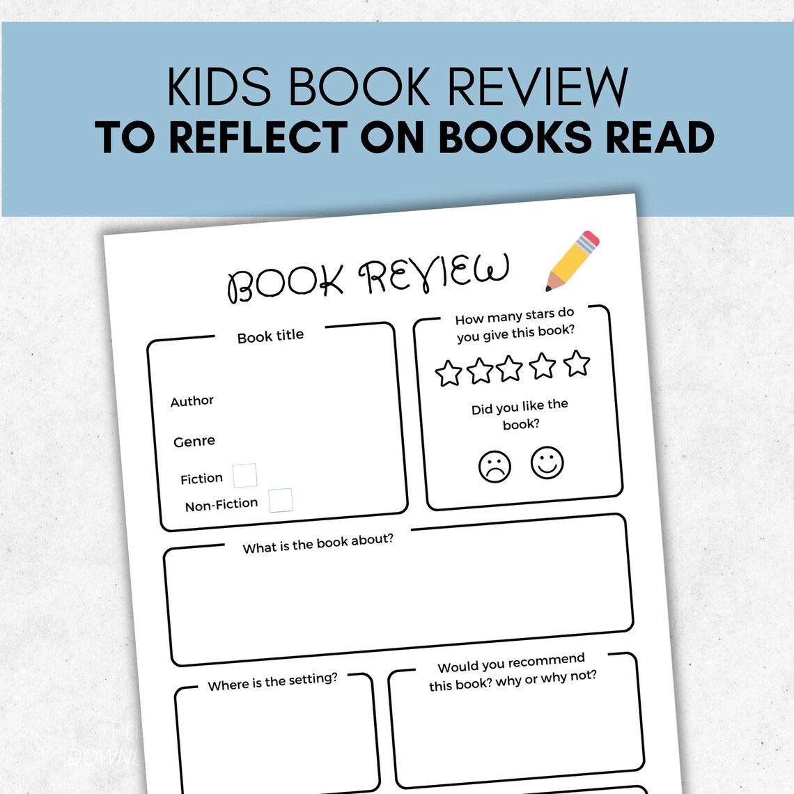 Educational Kids Book Review Book Review Template Kids Activity Sheet ...