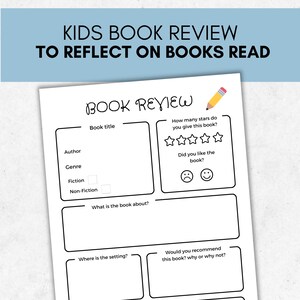 Educational Kids Book Review | Book Review Template | Kids Activity ...