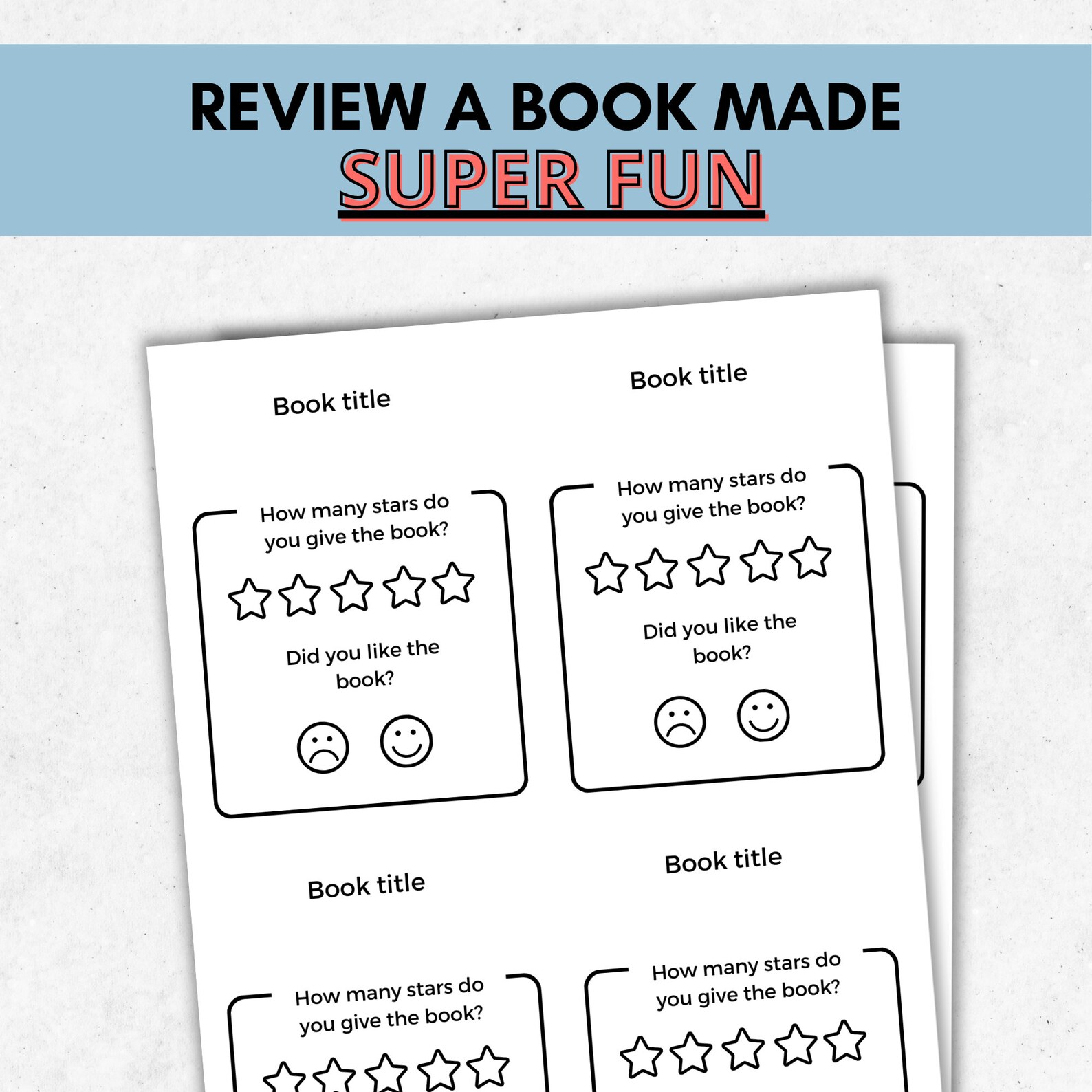 Educational Kids Book Review Book Review Template Kids Activity Sheet ...