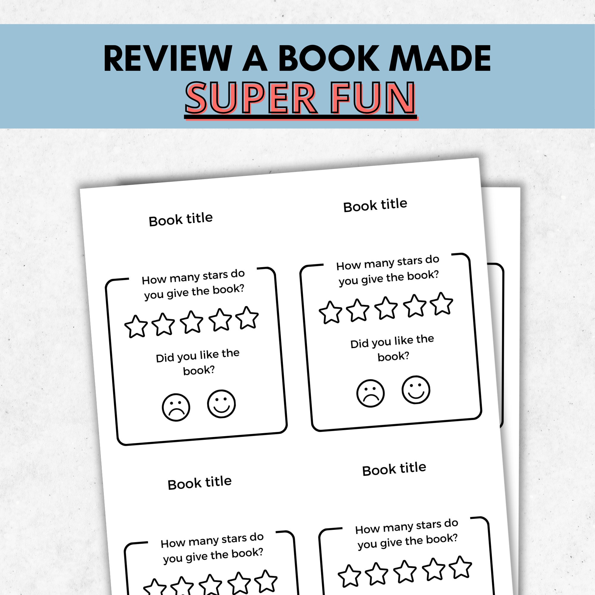 Educational Kids Book Review Book Review Template Kids Activity Sheet ...