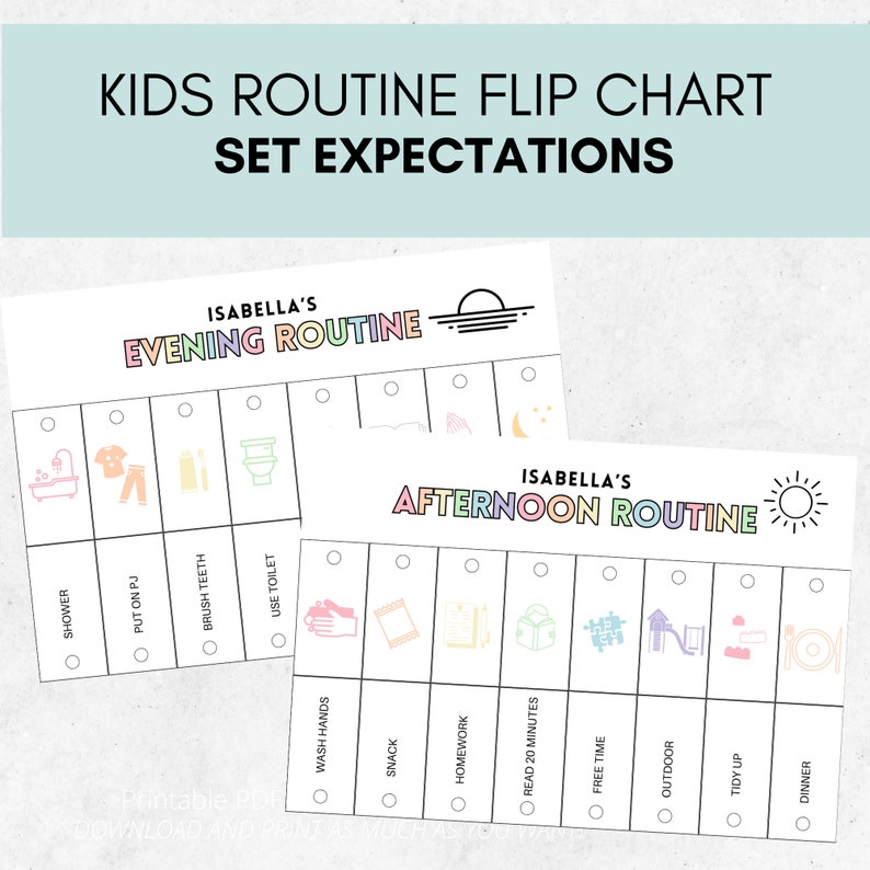 Kids Routine Flip Chart | Morning Routine | Bedtime Routine | After ...