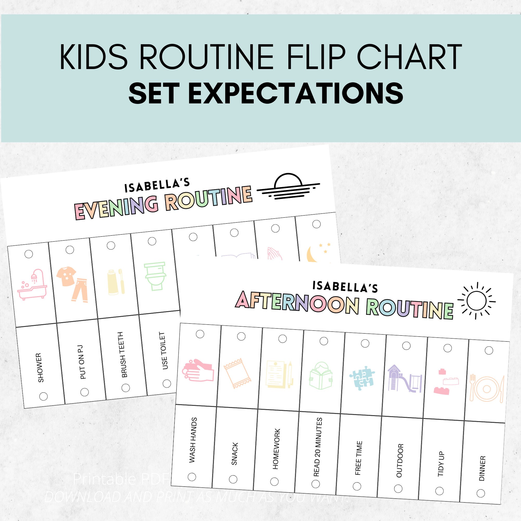 Kids Routine Flip Chart Morning Routine Bedtime Routine After School ...