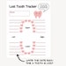 Kids Lost Tooth Tracker in Pink Children's Lost Tooth Chart Lost Tooth ...