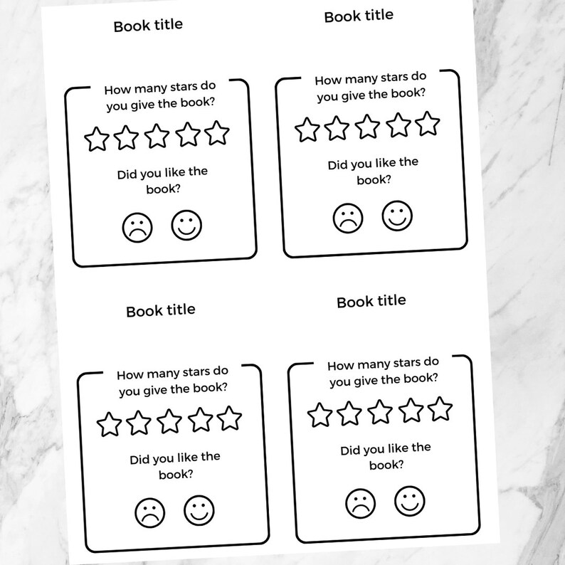 Educational Kids Book Review Book Review Template Kids - Etsy