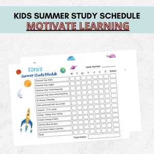 Kids Summer Study Schedule Printable Kids Schedule Daily Learning ...