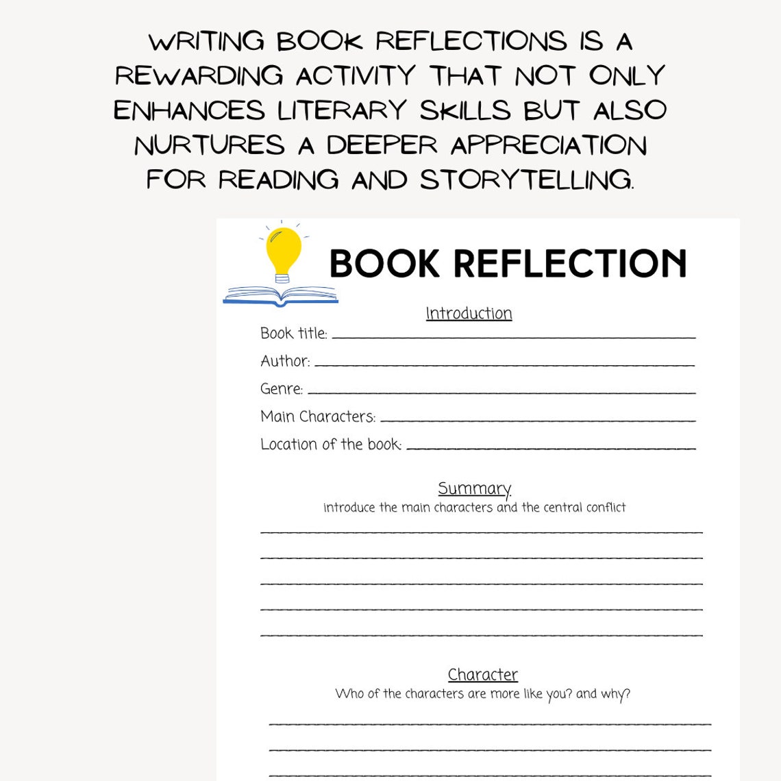 Educational Kids Book Reflection Book Reflection Template Kids Book ...