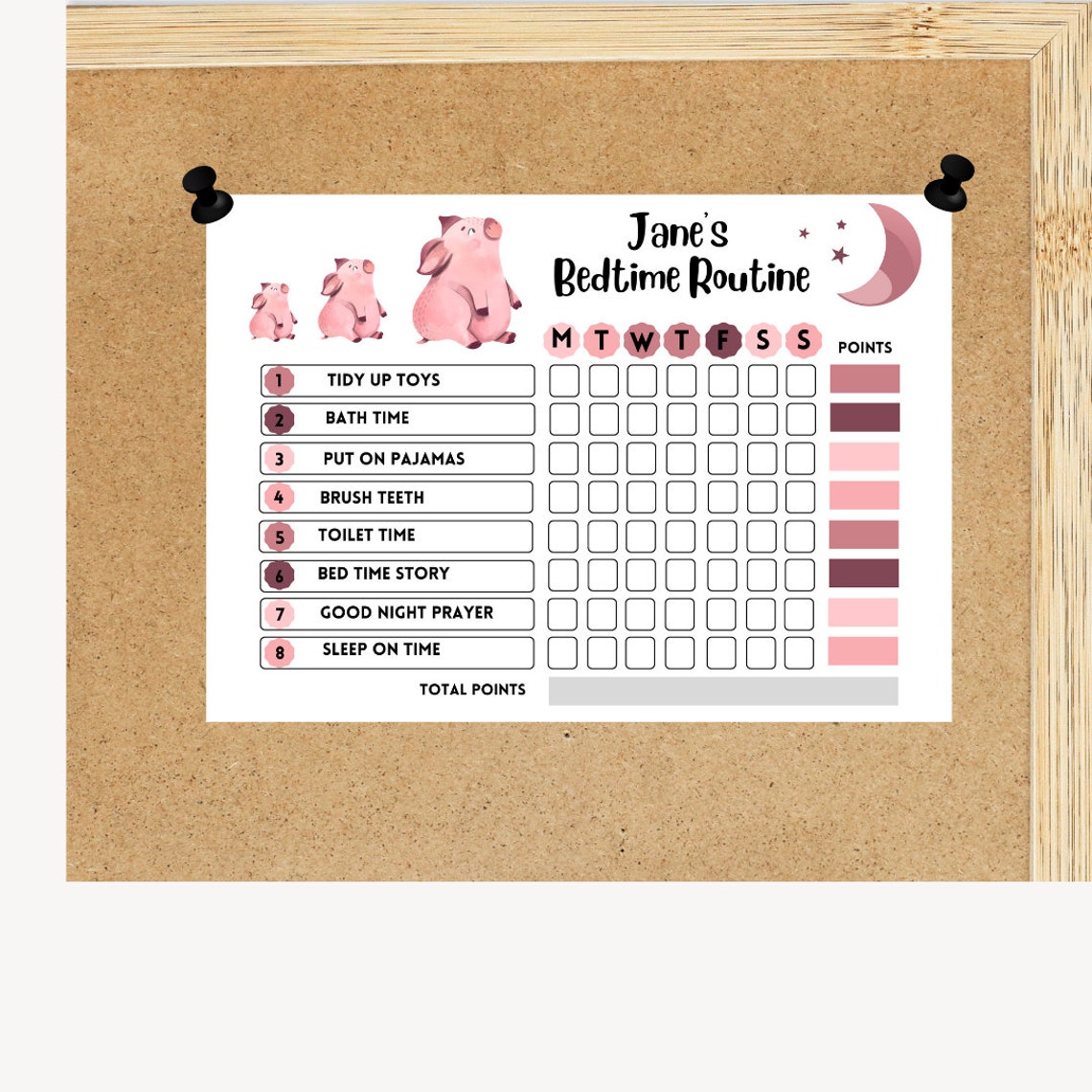 Kids Bedtime Routine Chart Customizable Bedtime Schedule Kids Bedtime ...