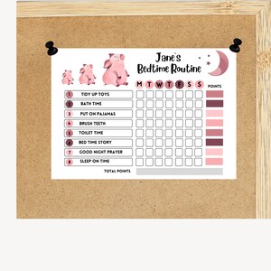 Kids Bedtime Routine Chart Customizable Bedtime Schedule Kids Bedtime ...
