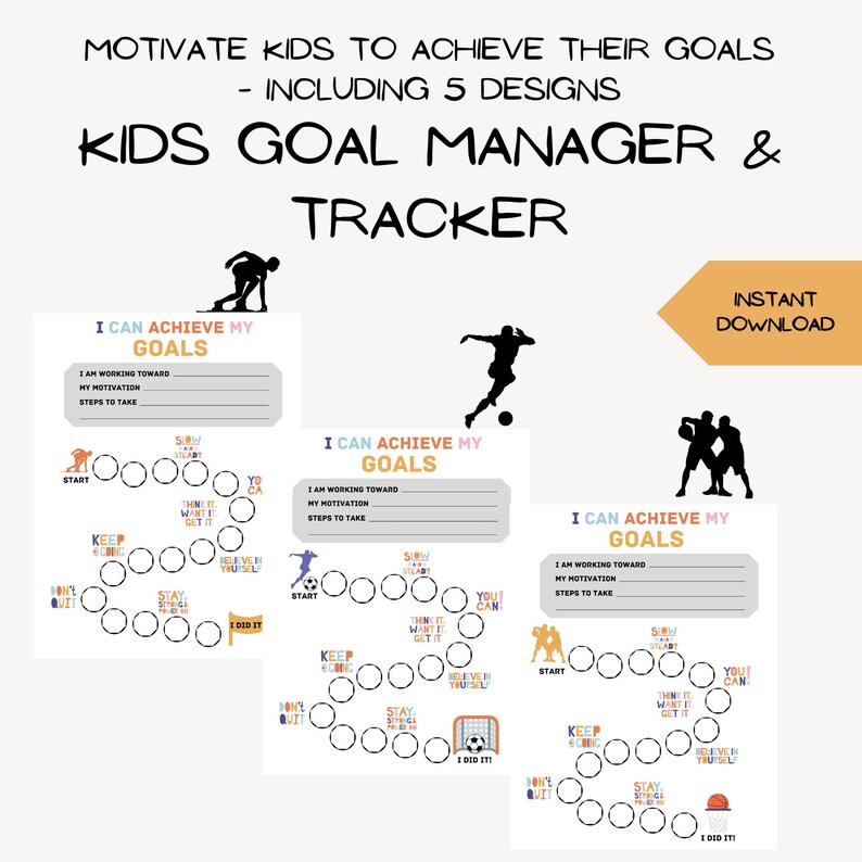 Kids Goal Manager and Tracker Chart Printable Goal Manager - Etsy