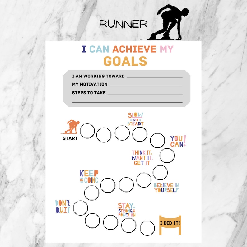 Kids Goal Manager and Tracker Chart Printable Goal Manager and Tracker ...