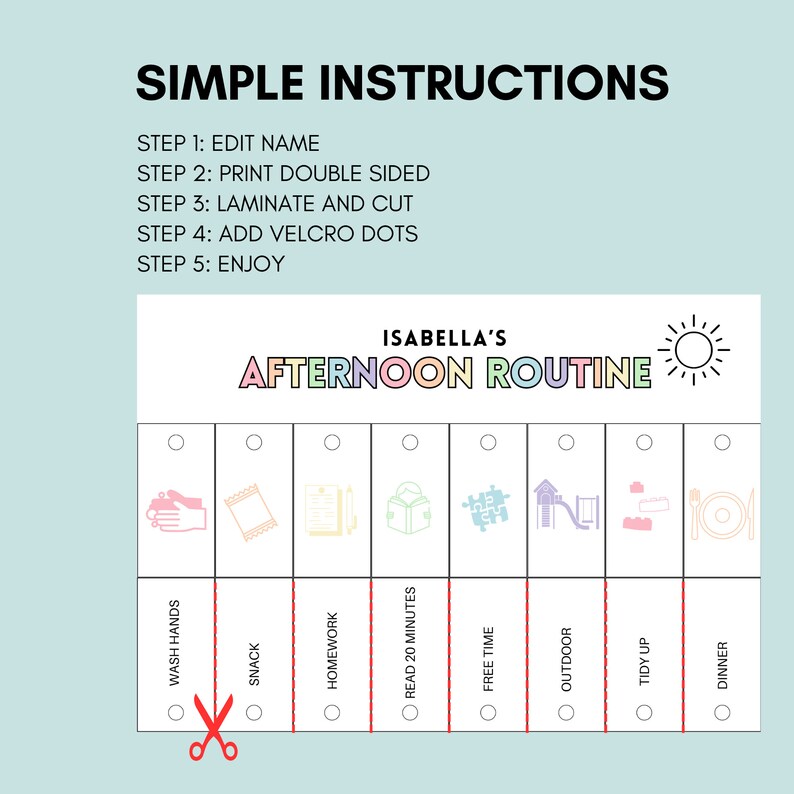 Kids Routine Flip Chart | Morning Routine | Bedtime Routine | After ...