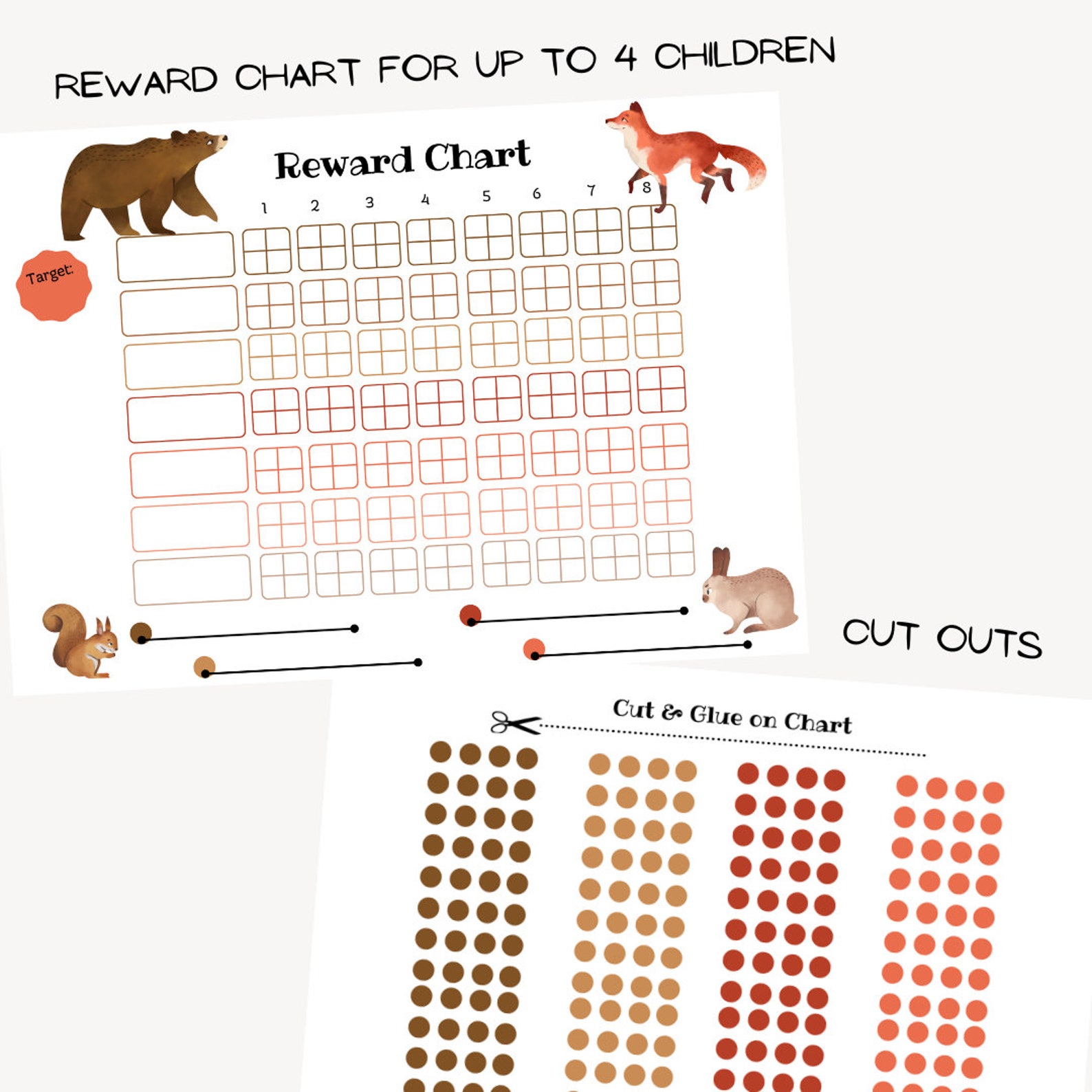 Kids Reward Chart Multiple Kids Reward Chart Editable & - Etsy