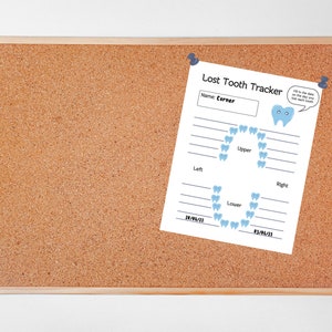 Kids Lost Tooth Tracker Children's Lost Tooth Chart - Etsy