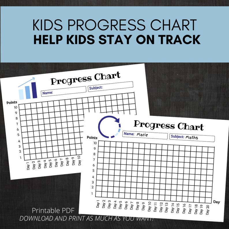 Printable Kids Learning Progress Chart: Homeschool Tracker (instant ...