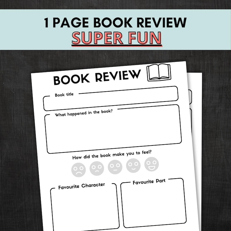 Kids Book Review Template: Printable Activity Sheet (digital Print) - Etsy