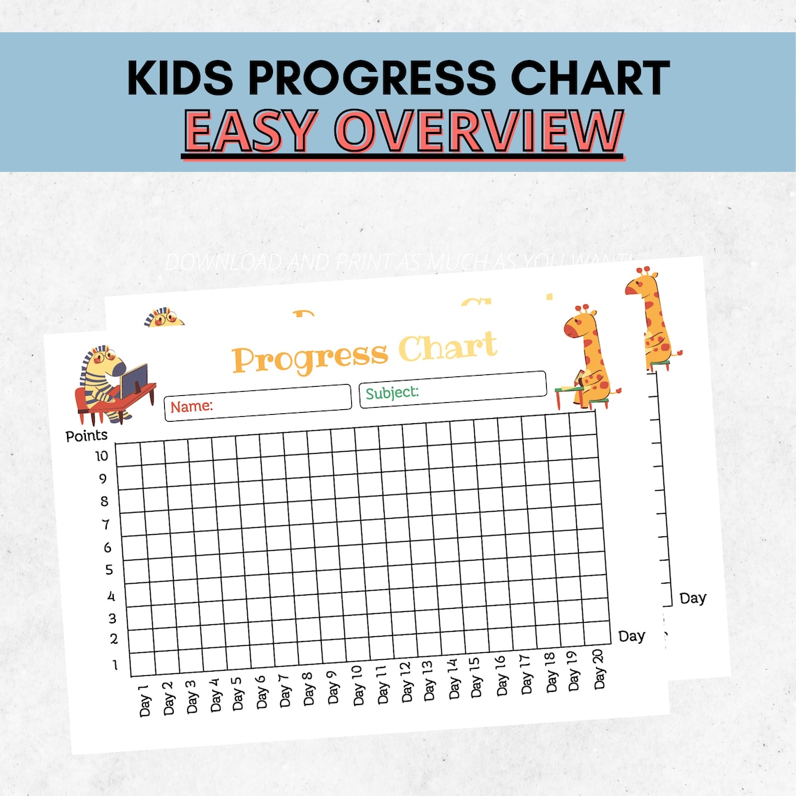 Kids Learning Progress Chart Printable Learning Progress Chart Children ...