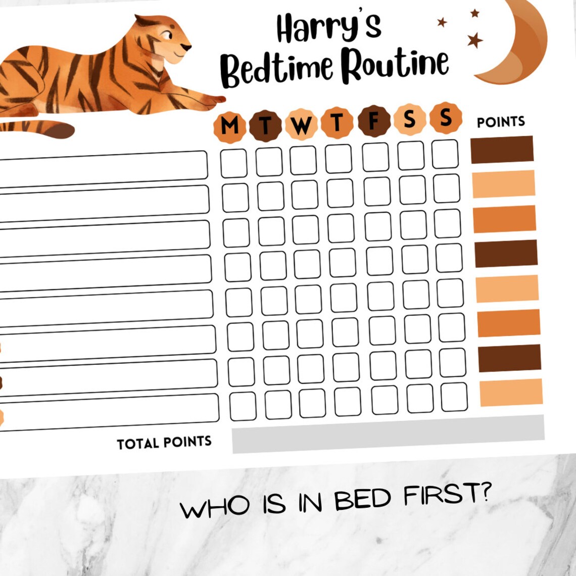 Kids Bedtime Routine Chart Customizable Bedtime Schedule Kids Bedtime ...
