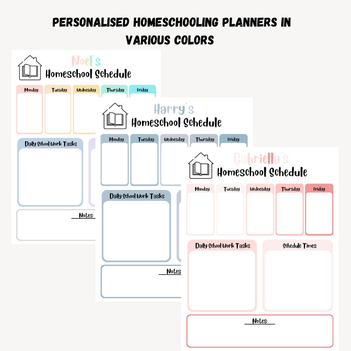 Kids Homeschool Schedule Kids Learning Planner | Etsy