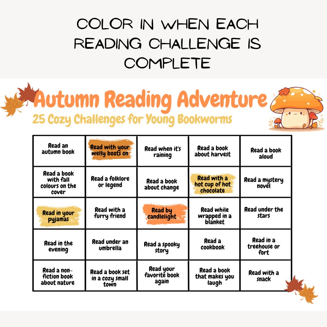 Kids Autumn Reading Adventure Printable Kids Reading Chart Daily ...