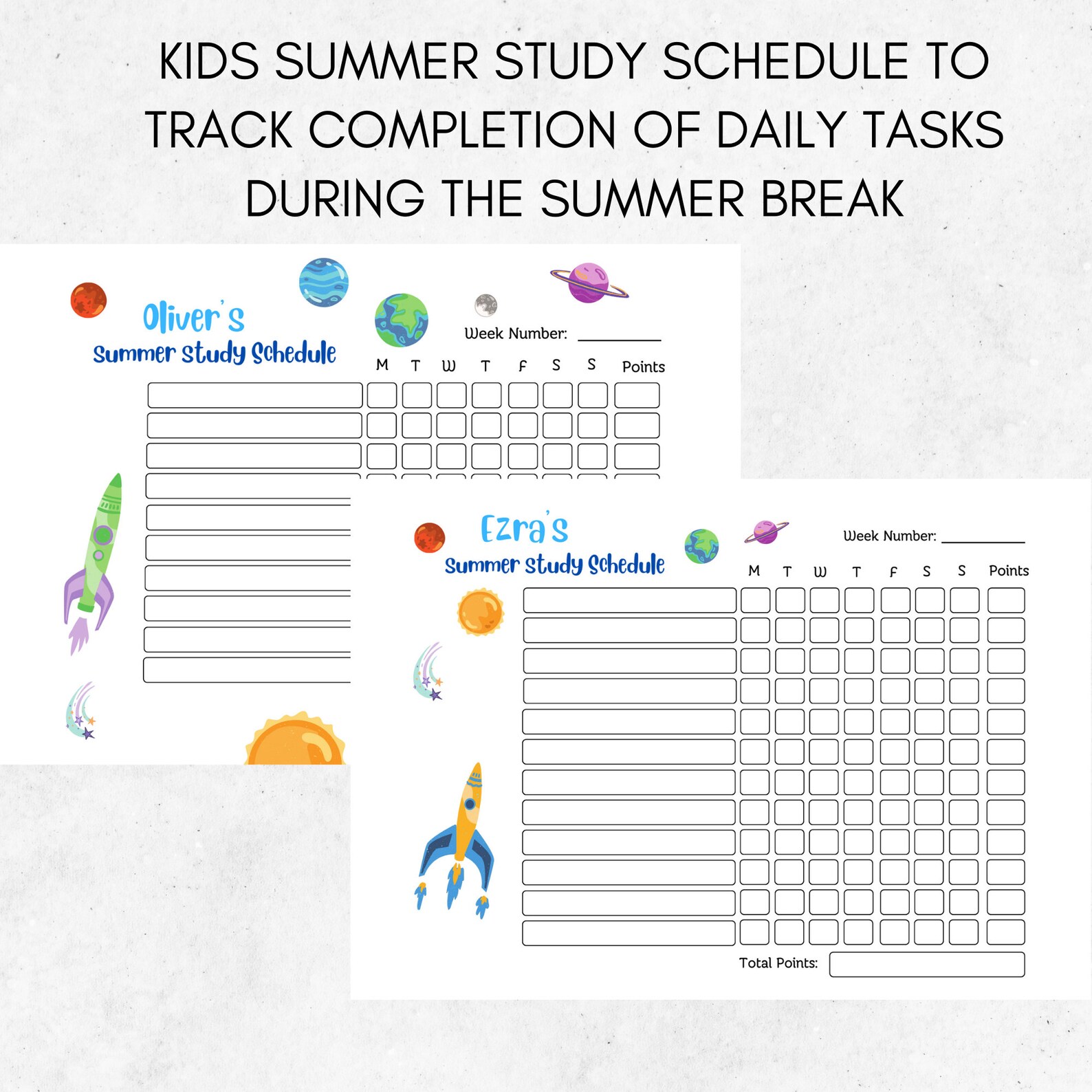 Kids Summer Study Schedule Printable Kids Schedule Daily Learning ...