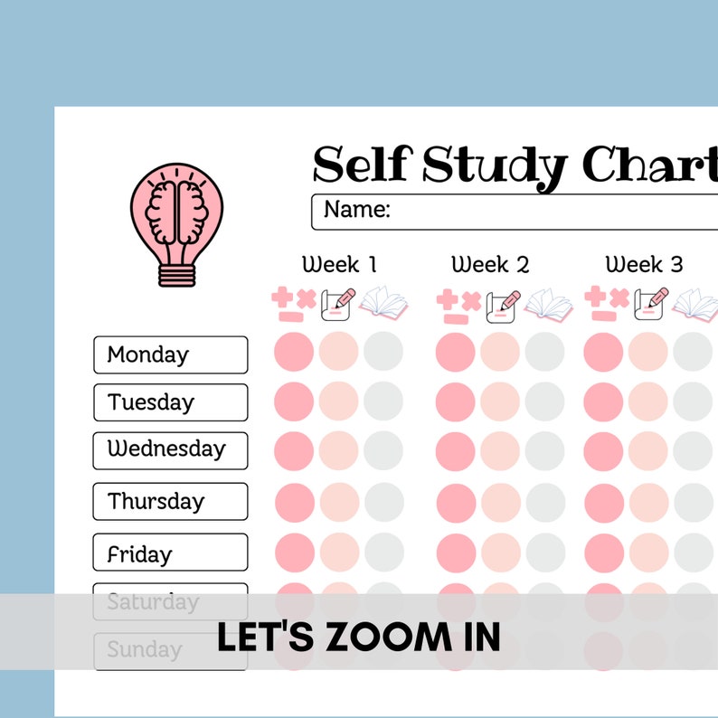 Kids Study Tracker & Planner | Study Checklist Chart | Printable Study ...