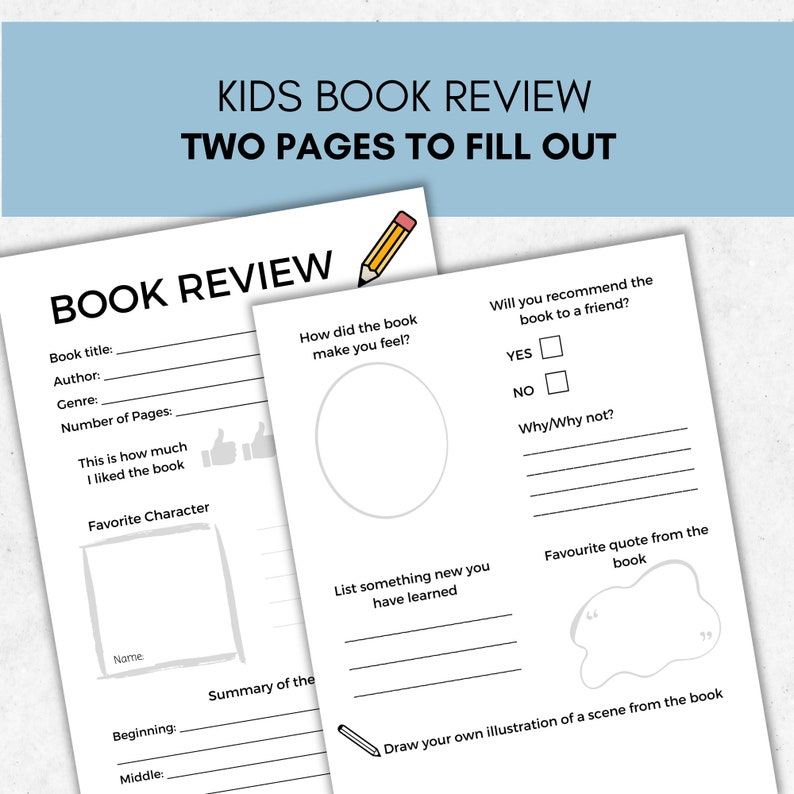 Educational Kids Book Review | Book Review Template | Kids Activity ...