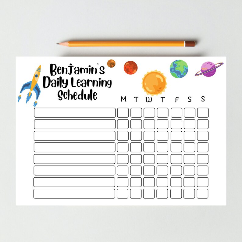 Daily Learning Schedule Printable Kids Reading Chart Daily - Etsy