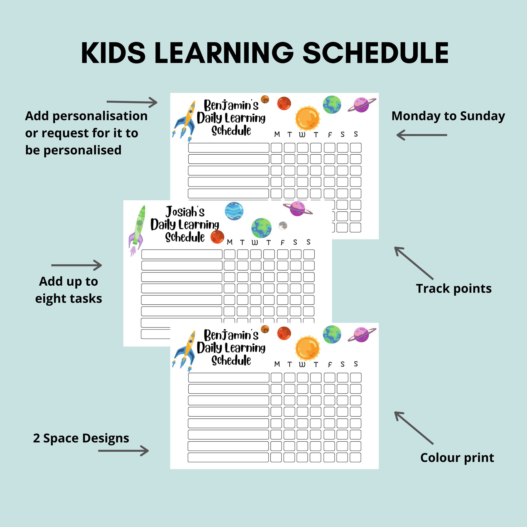 Daily Learning Schedule | Printable Kids Reading Chart | Daily Reading ...